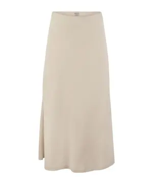 Brunello Cucinelli High-waisted Flared Maxi Skirt - Ivory