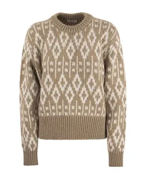 Brunello Cucinelli Jacquard Motif Knitted Jumper With Sequin Details