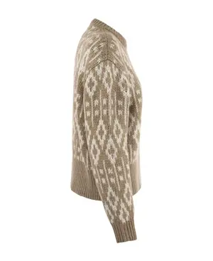 Brunello Cucinelli Jacquard Motif Knitted Jumper With Sequin Details