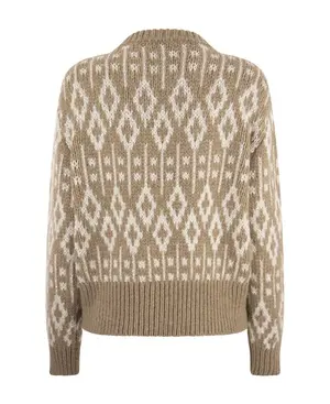 Brunello Cucinelli Jacquard Motif Knitted Jumper With Sequin Details