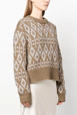Brunello Cucinelli Jacquard Motif Knitted Jumper With Sequin Details