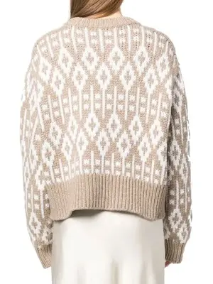 Brunello Cucinelli Jacquard Motif Knitted Jumper With Sequin Details