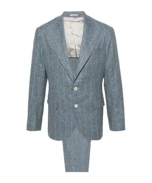 Brunello Cucinelli Single-breasted Pinstriped Suit