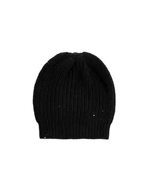 Brunello Cucinelli Ribbed Knit Beanie With Sequins - Black