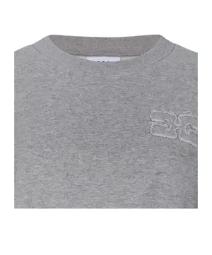 GANNI Peplum Hem Crewneck Sweatshirt