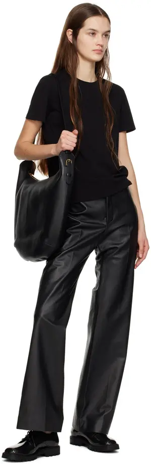 THE ROW Straight Leather Casual Pants