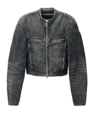 Alexander Wang Crystal Pressed Motorcycle Jacket