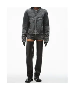 Alexander Wang Crystal Pressed Motorcycle Jacket