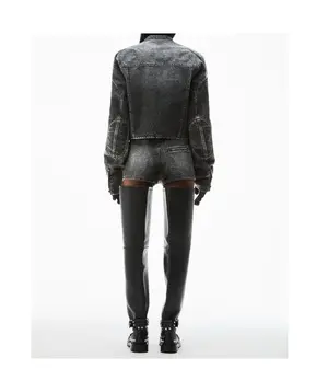 Alexander Wang Crystal Pressed Motorcycle Jacket