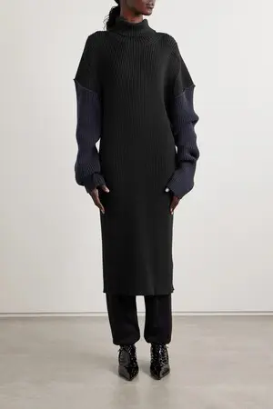 THE ROW High Lapel Long Sleeve Dress