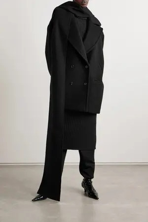 THE ROW High Lapel Long Sleeve Dress