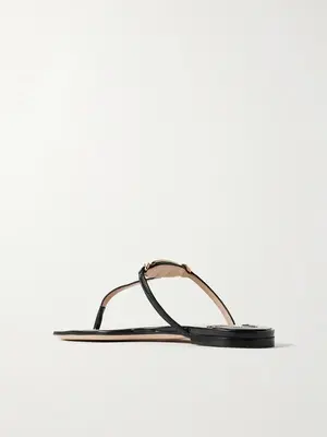 TOM FORD Whitney Logo-embellished Patent Leather Thong Sandals