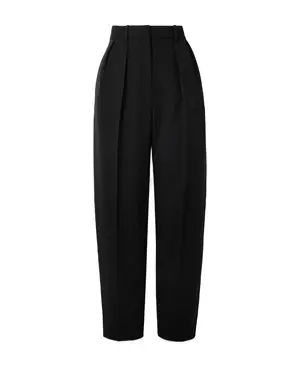 THE ROW Corby Pleated Wool Tailored Trousers
