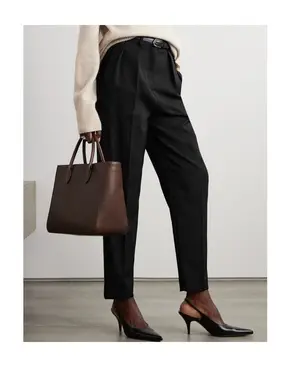 THE ROW Corby Pleated Wool Tailored Trousers