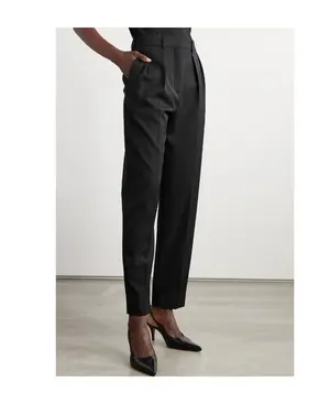 THE ROW Corby Pleated Wool Tailored Trousers