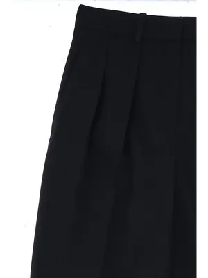 THE ROW Corby Pleated Wool Tailored Trousers