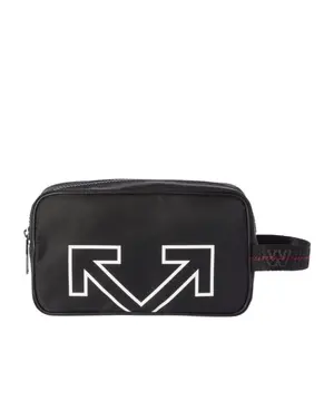 Off-White Logo Zip-up Wash Bag - Black
