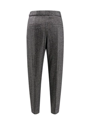 Brunello Cucinelli Herringbone Cropped Pleated Trousers