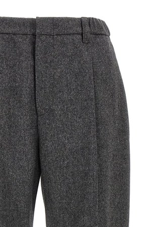 Brunello Cucinelli Pressed Crease Tapered Leg Trousers - Gray