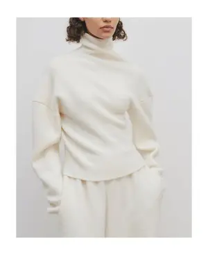 THE ROW High-neck Knitted Jumper With Asymmetrical Detail