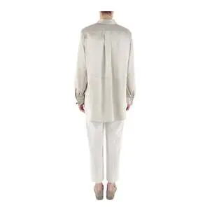 Brunello Cucinelli Long Sleeve Logo Detail Blouse
