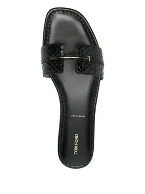 TOM FORD Embossed Open Toe Flat Sandals
