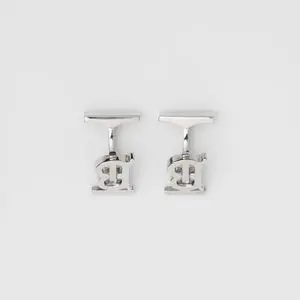 Burberry Monogram Motif Palladium-plated Cufflinks