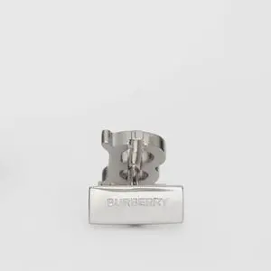 Burberry Monogram Motif Enamel And Palladium-plated Cufflinks