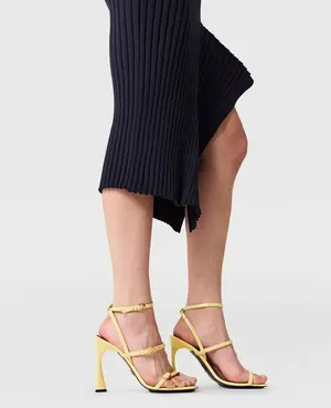 Stella McCartney Sleeveless Ribbed Knit Midi Dress With Keyhole Neckline