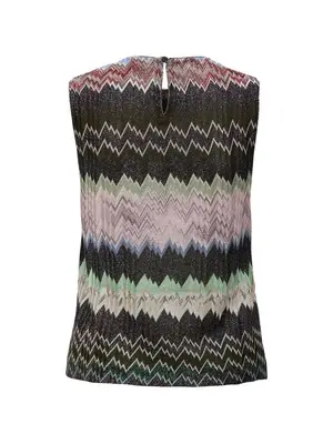 Missoni Sleeveless Zigzag Patterned Top - Black