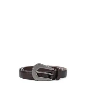 Brunello Cucinelli Contrast Buckle Leather Belt