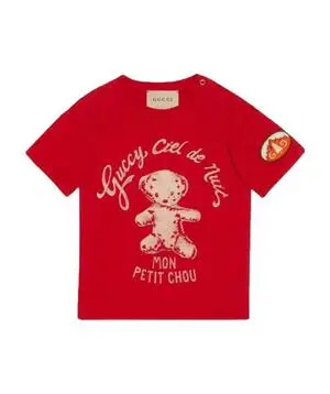 Gucci Teddy Bear Print T-shirt - Red
