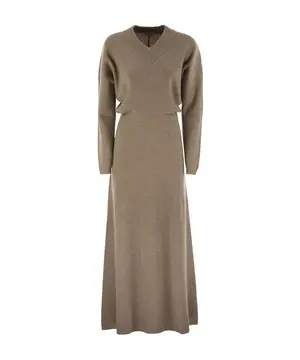 Brunello Cucinelli V-neck Knitted Maxi Dress