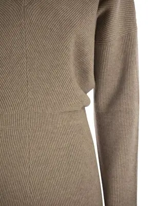 Brunello Cucinelli V-neck Knitted Maxi Dress