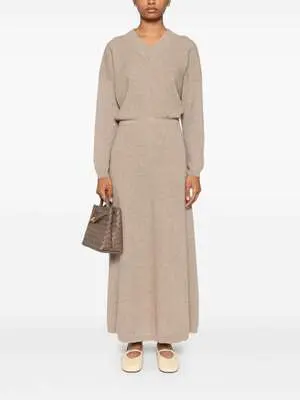 Brunello Cucinelli V-neck Knitted Maxi Dress
