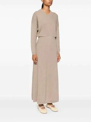 Brunello Cucinelli V-neck Knitted Maxi Dress