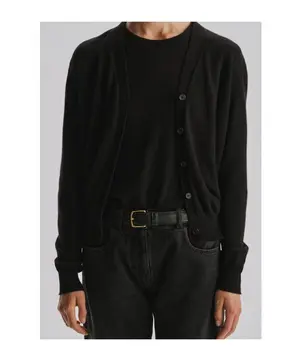THE ROW Otie V-neck Button-up Cardigan - Black