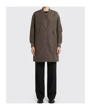 Aspesi Ribbed Collar Long-sleeved Trench Coat
