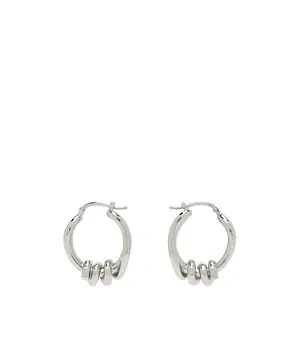 MAISON MARGIELA Silver Brass Knot Hoop Earrings - Gray