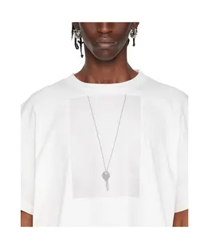 MAISON MARGIELA Silver Brass Knot Hoop Earrings