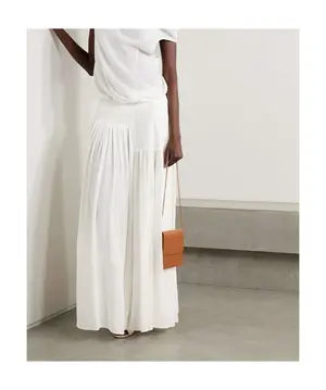 THE ROW Pleated Gauze Maxi Skirt - Ivory
