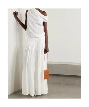 THE ROW Pleated Gauze Maxi Skirt - Ivory