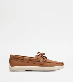 TOD'S Leather Boat Shoes - Brown