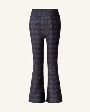 Perfect Moment Houndstooth High-waist Aurora Flare Ski Pants - Black-houndstooth