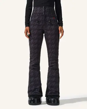 Perfect Moment Houndstooth High-waist Aurora Flare Ski Pants - Black-houndstooth