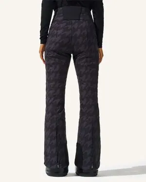 Perfect Moment Houndstooth High-waist Aurora Flare Ski Pants - Black-houndstooth
