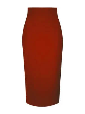 TIA DORRAINE High-waist Pencil Midi Skirt - Red