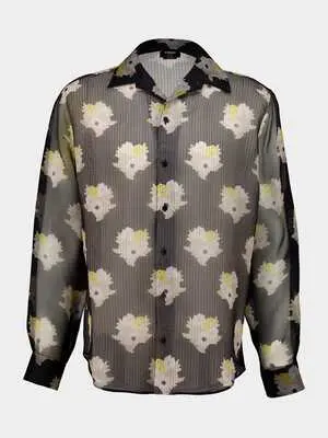 Fendi Bouquet Silk Organza Shirt - Black