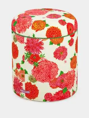La DoubleJ Baba Outdoor Pouf In Bright Blooms