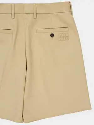 Miu Miu Corda Decorated Cotton Shorts